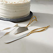 Valleta Gold Cake Servers Set of 2 + Reviews | CB2
