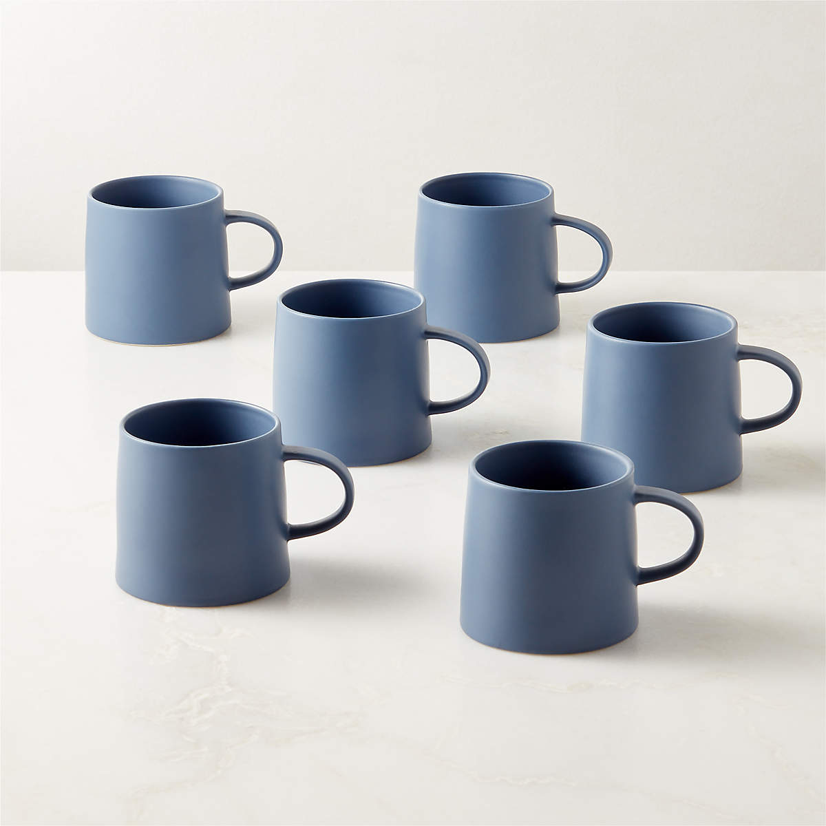 Valley Blue Coffee Mugs Set of 6 + Reviews | CB2