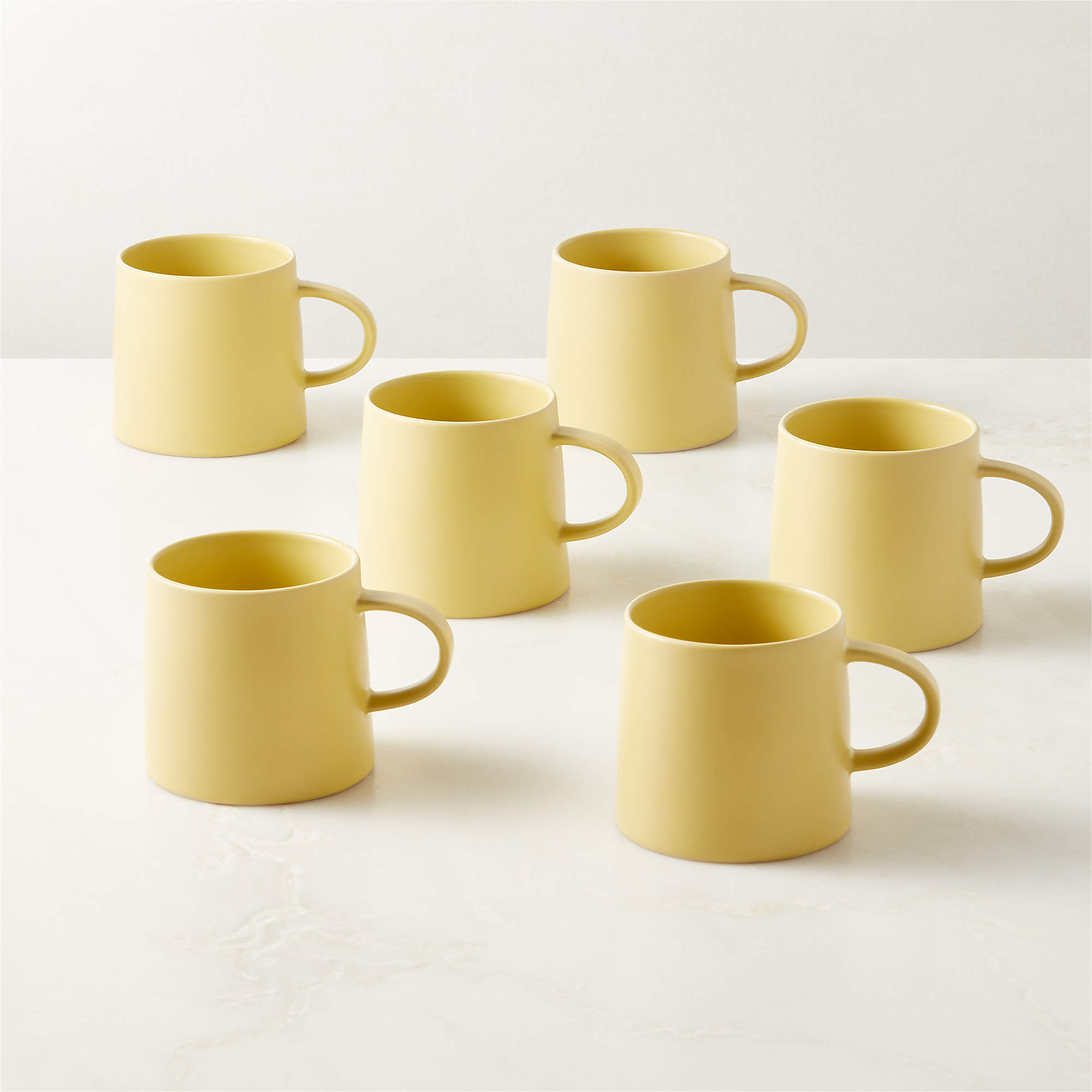 Valley Yellow Coffee Mugs Set of 6 + Reviews | CB2