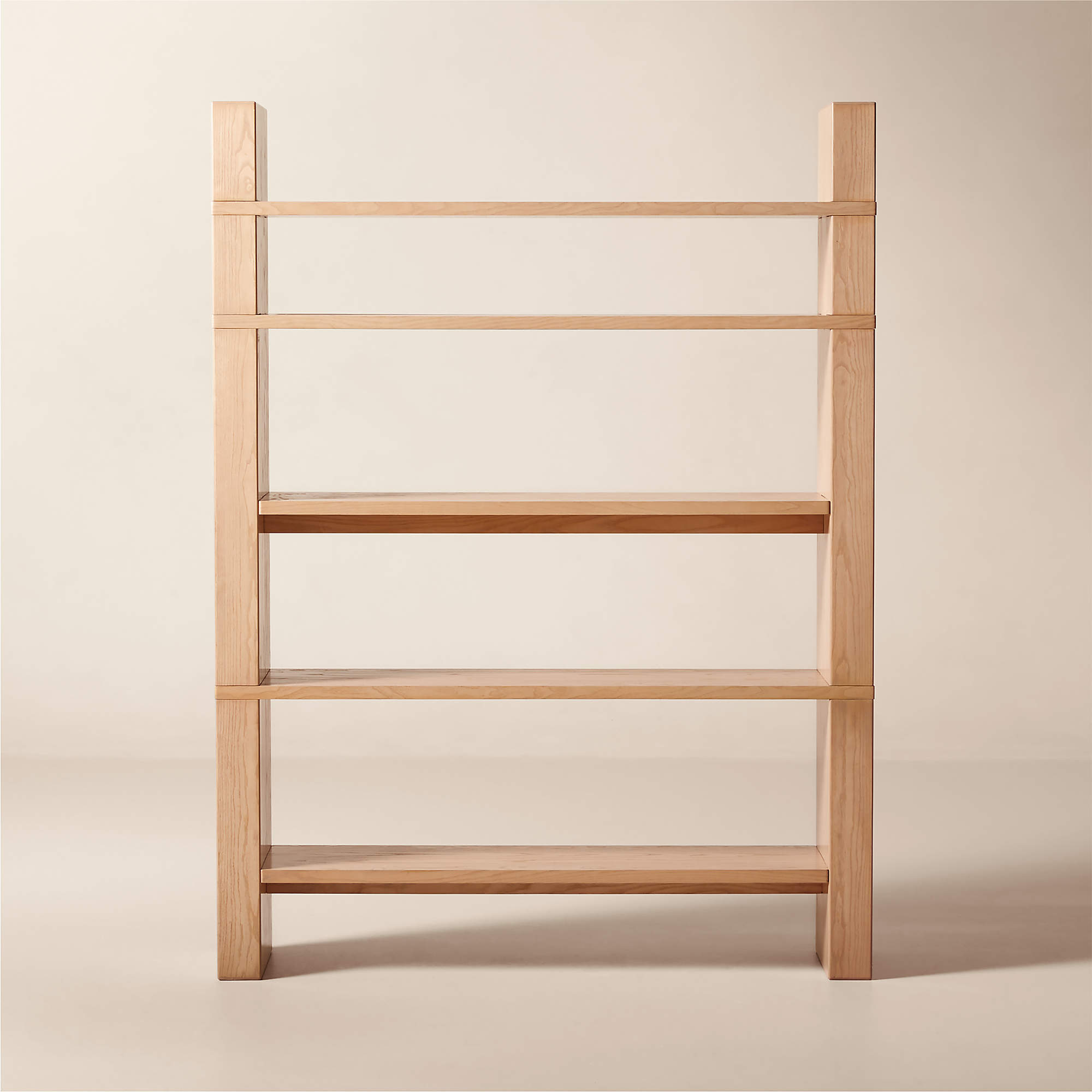 Varri Ash Wood Low Bookcase | CB2 Canada
