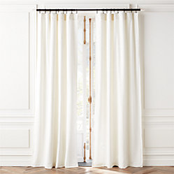 Modern Warm White Linen Sheer Window Curtain Panel 48"x108" + Reviews | CB2