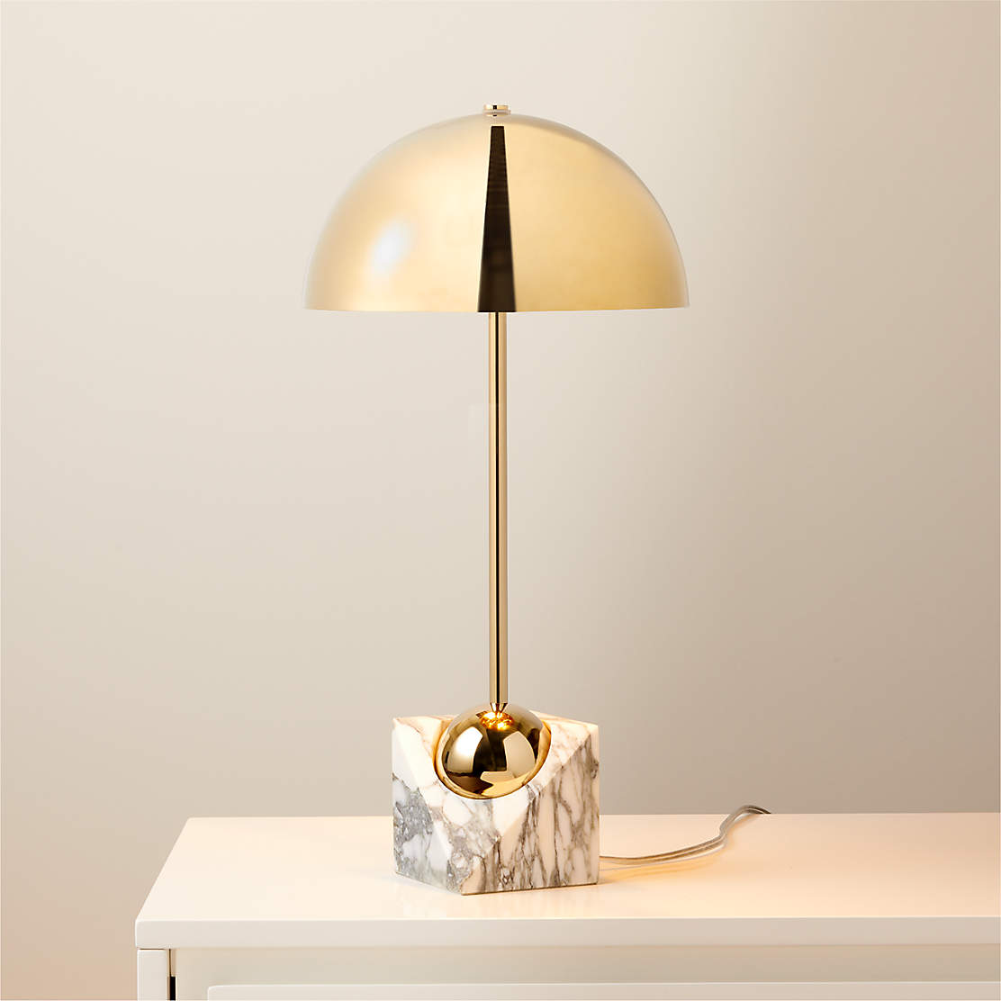 Bianca White Marble Table Lamp + Reviews | CB2