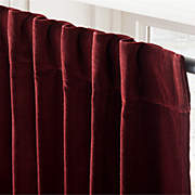 Red Organic Cotton Velvet Window Curtain Panel 48"x108'' + Reviews | CB2