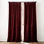 Red Organic Cotton Velvet Window Curtain Panel 48"x84'' + Reviews | CB2