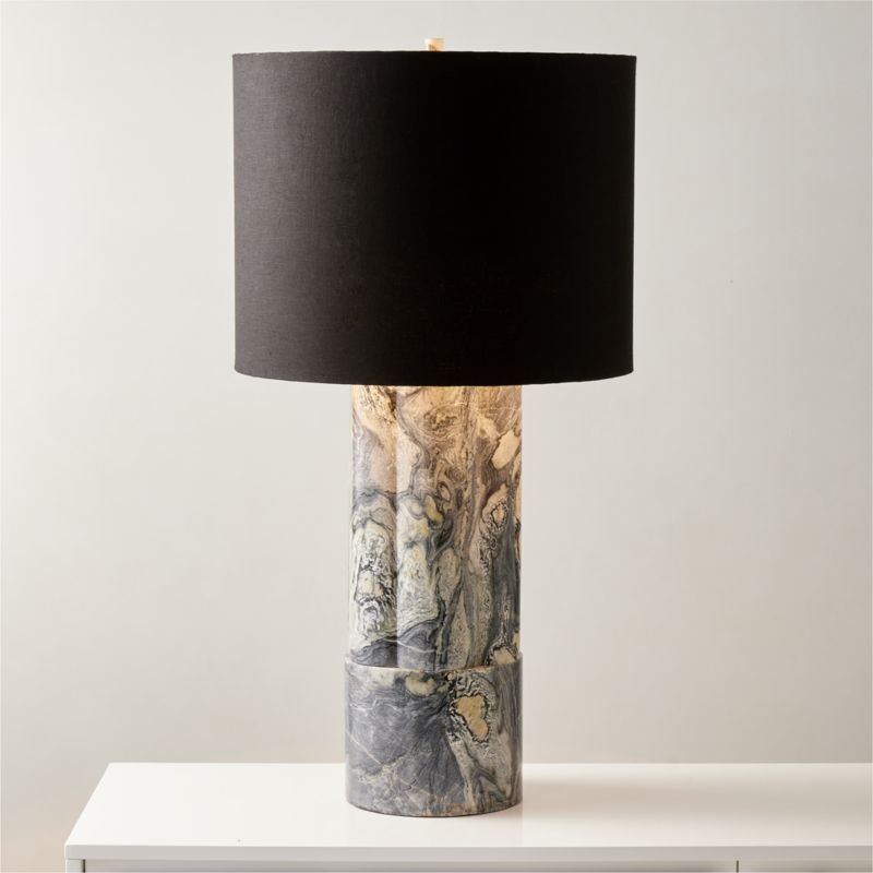 Walden Floral Jade Marble Table Lamp Oversized | CB2