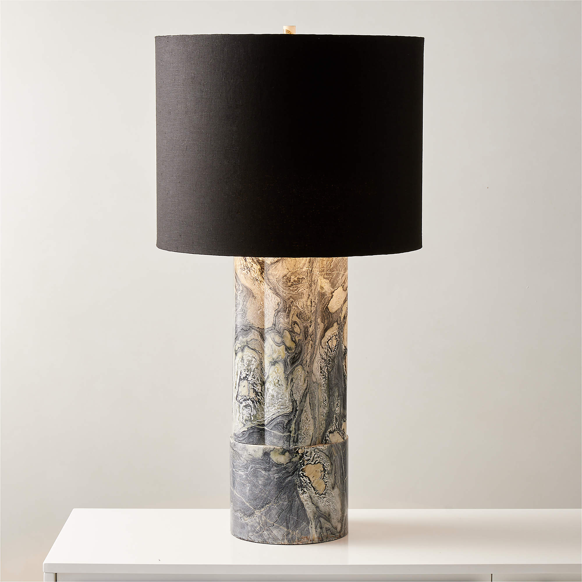 Walden Floral Jade Marble Table Lamp Oversized | CB2