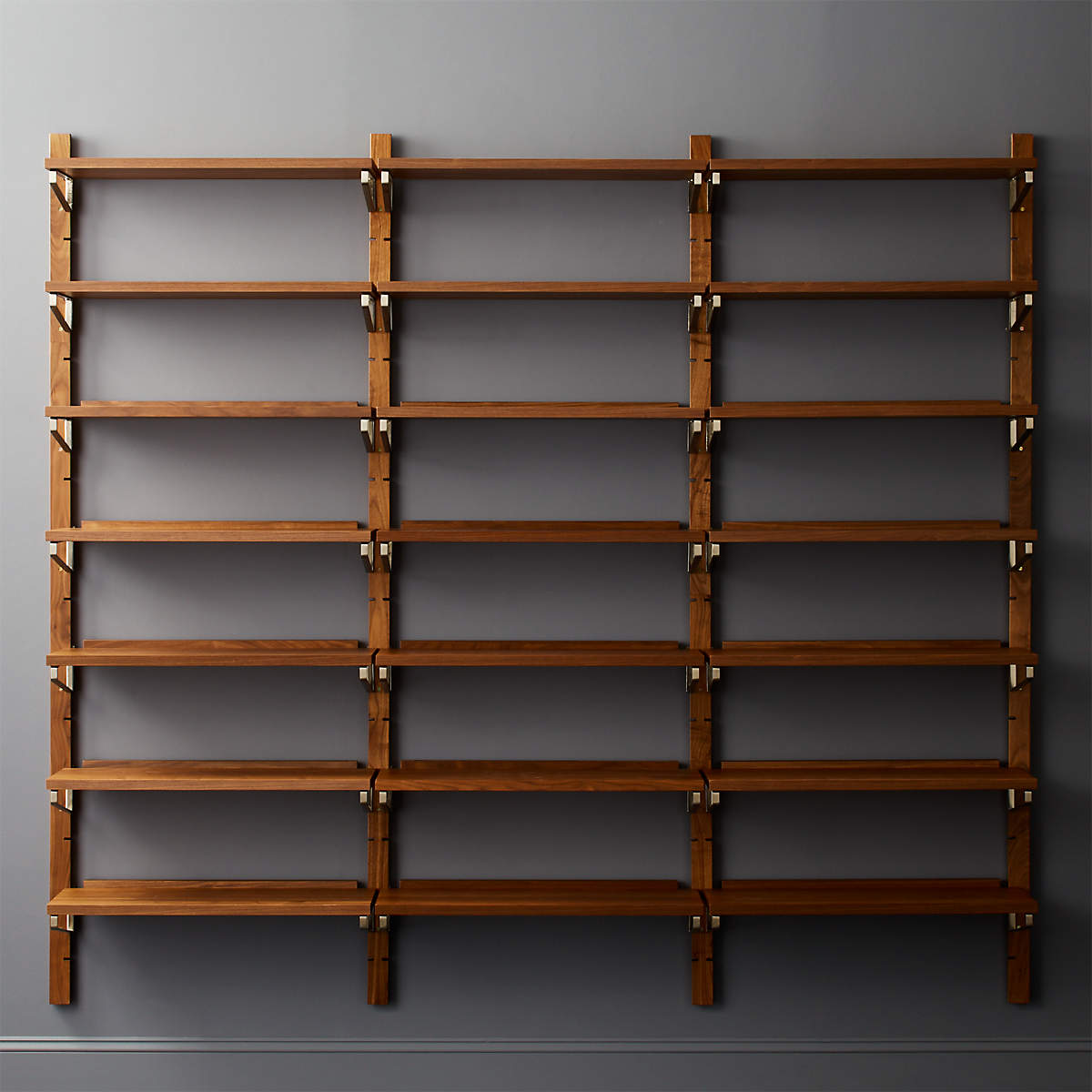 Walnut Modular Triple Shelf 88" + Reviews | CB2