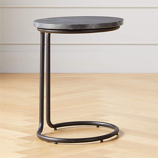 Smart Chrome C Table with Black Marble Top + Reviews | CB2