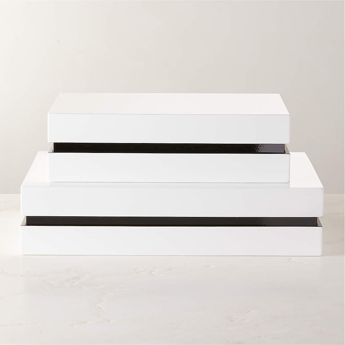Weiss White Laquered Storage Box Small + Reviews | CB2