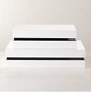 Weiss White Lacquered Storage Boxes Set of 2 + Reviews | CB2 Canada