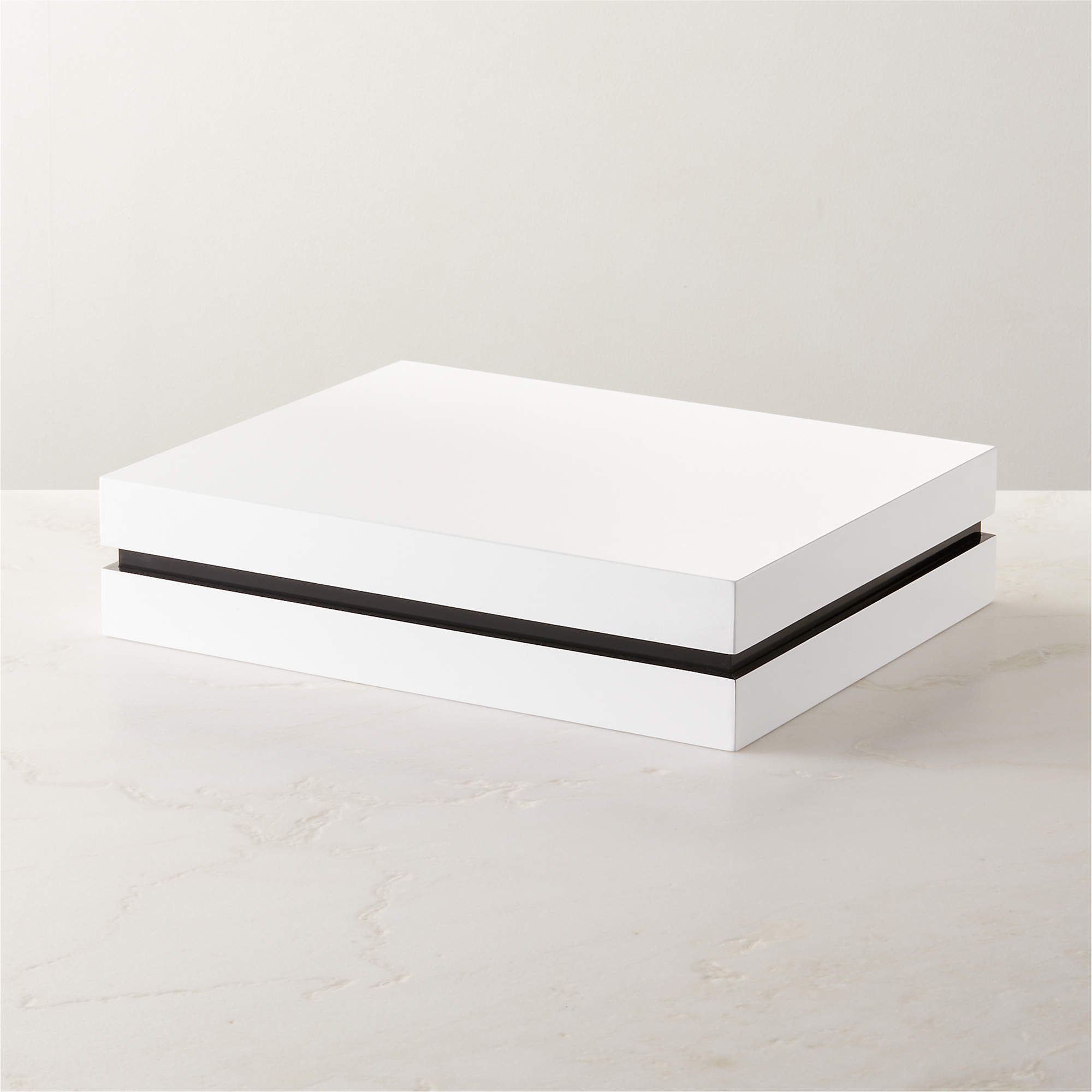 Weiss White Laquered Storage Box Large + Reviews | CB2