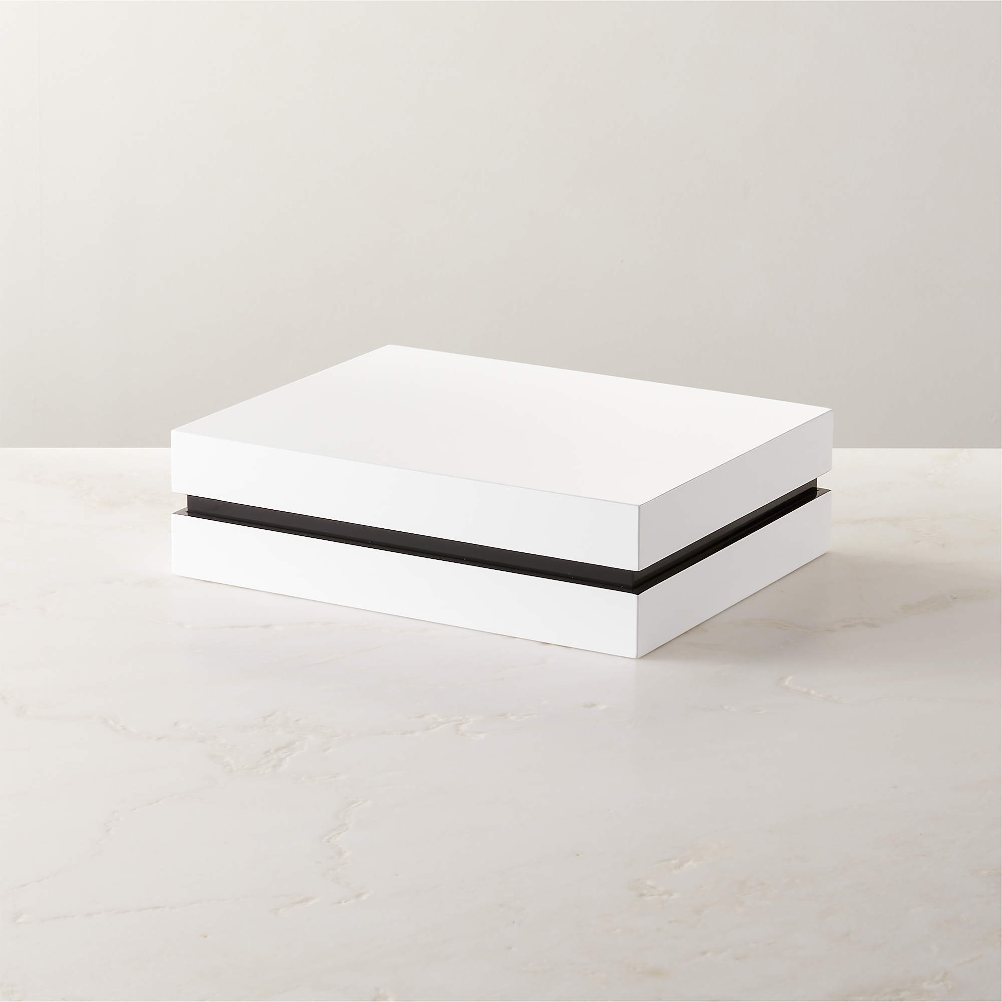 Weiss White Laquered Storage Box Small + Reviews | CB2