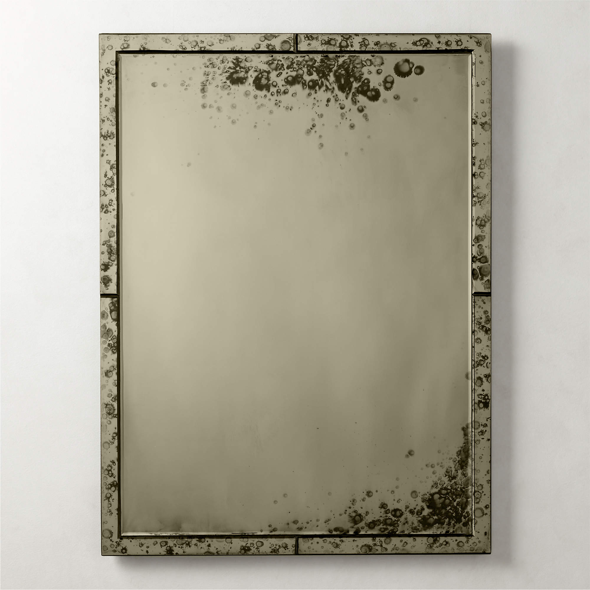 Weston Rectangular Modern Bronze Antiqued Mirror 36"x48" + Reviews | CB2