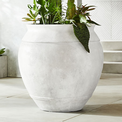 Modern White Outdoor Planters, Plant Pots and Planter Bowls | CB2