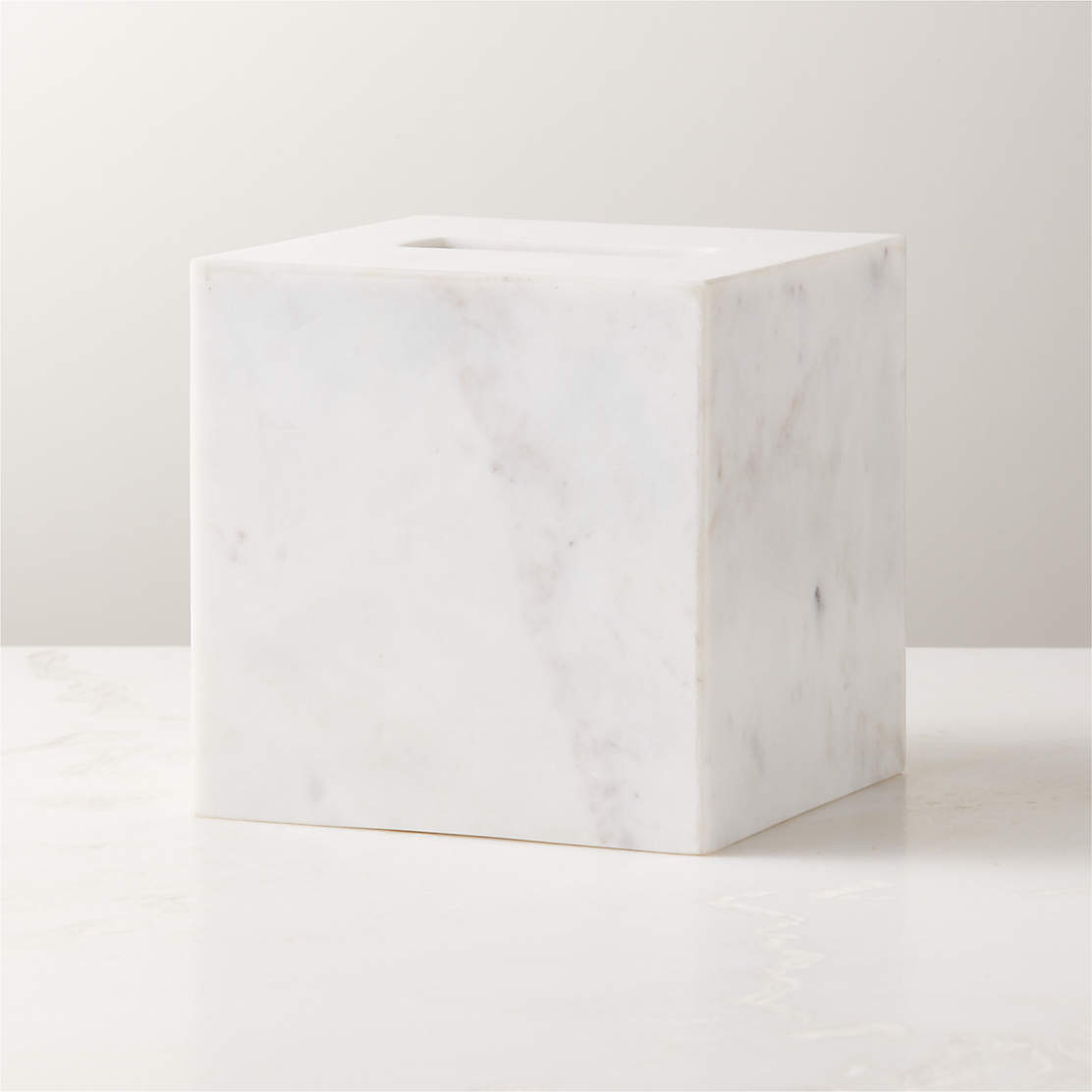 Rubber-Coated White Tissue Box Cover + Reviews | CB2