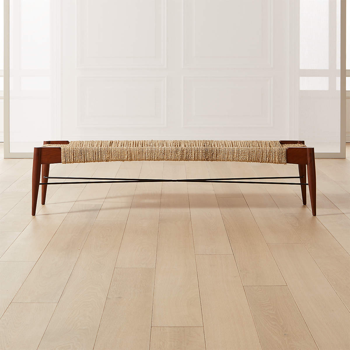 Wrap Large Natural Bench + Reviews | CB2
