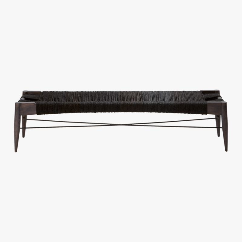 Wrap Large Black Jute Rope Bench | CB2