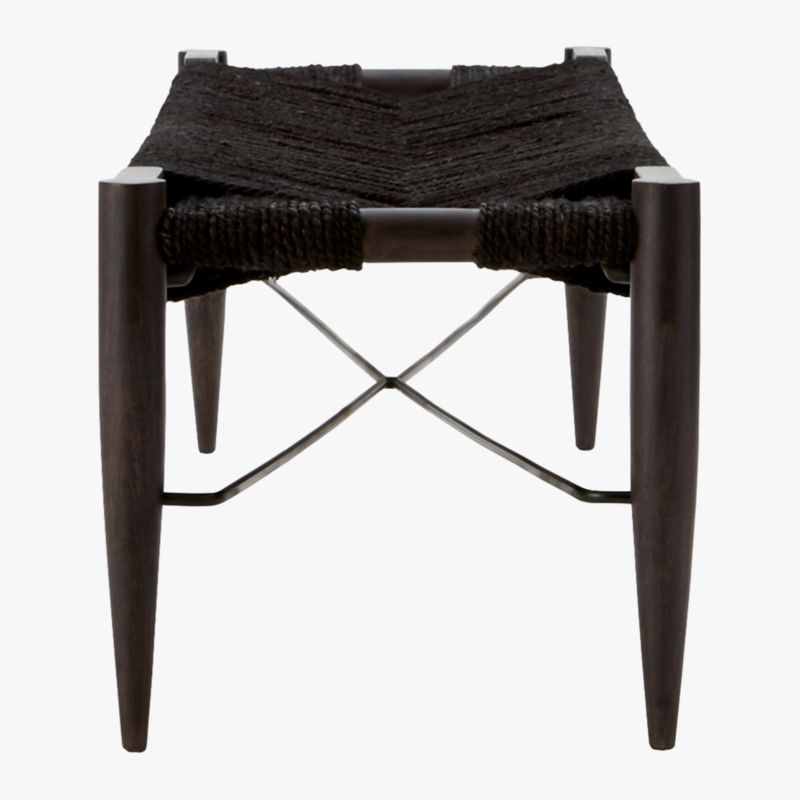 Wrap Large Black Jute Rope Bench | CB2