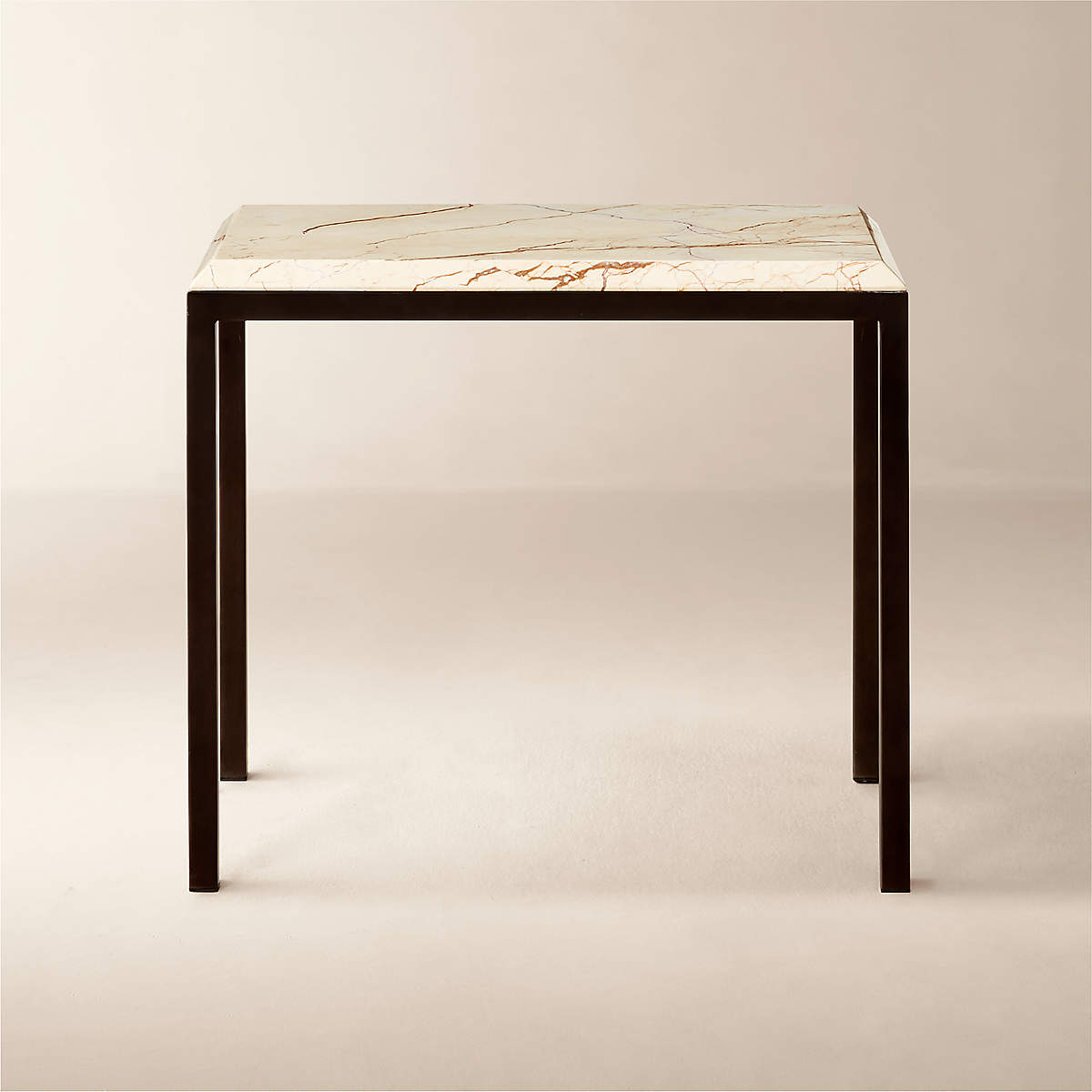 Zaccardi Ivory Marble Side Table | CB2
