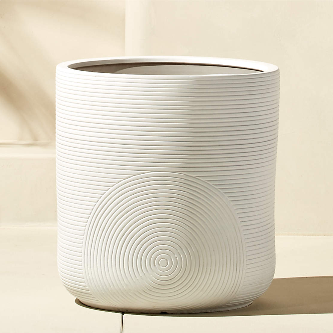 Renata Modern White Porcelain Indoor Planter Large + Reviews | CB2