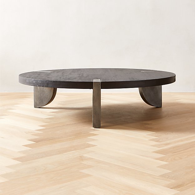Zepa 48 Round Black Wood Coffee Table Reviews CB2 Canada