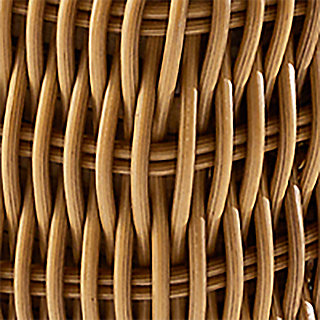 Bacio 86" Light Brown All-Weather Rattan Outdoor Sofa With White ...