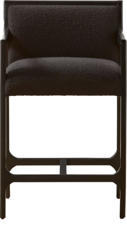 Segur Black Boucle Counter Stool + Reviews | CB2