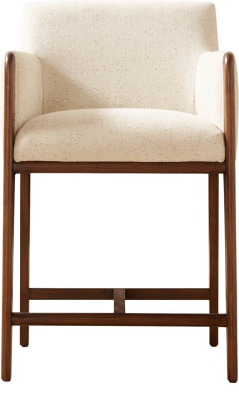 Casa Viva Ivory White Upholstered Counter Stool + Reviews | CB2