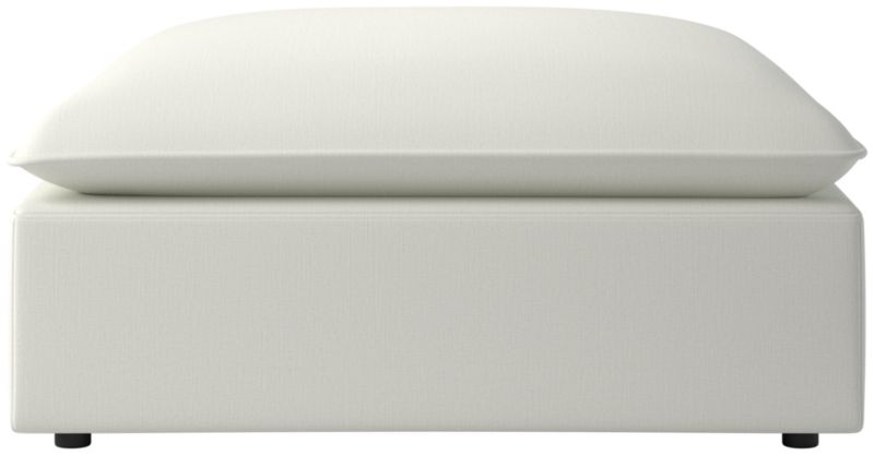 Lumis Snow White Performance Fabric Ottoman + Reviews | CB2 Canada