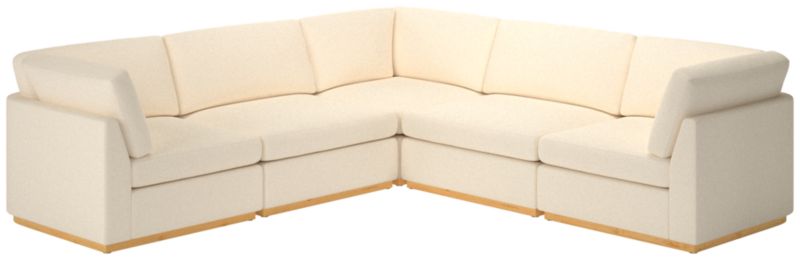 Stormo 5-Piece L-Shaped Ivory Boucle Sectional Sofa | CB2