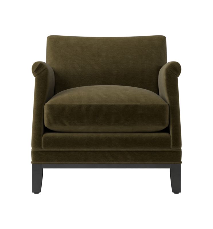Olson Olive Green Velvet Accent Chair | CB2 Canada