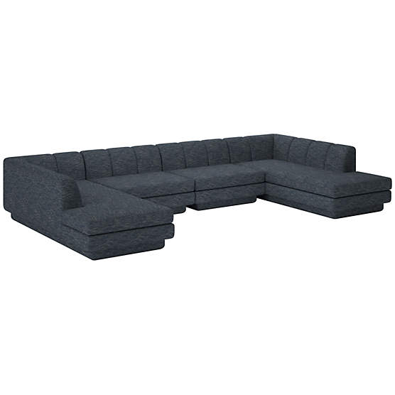 Yarrow 4-Piece U-Shaped Sectional Sofa Curious Ebony | CB2
