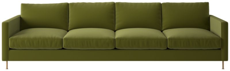 Brett 100" Jade Green Velvet Sofa | CB2