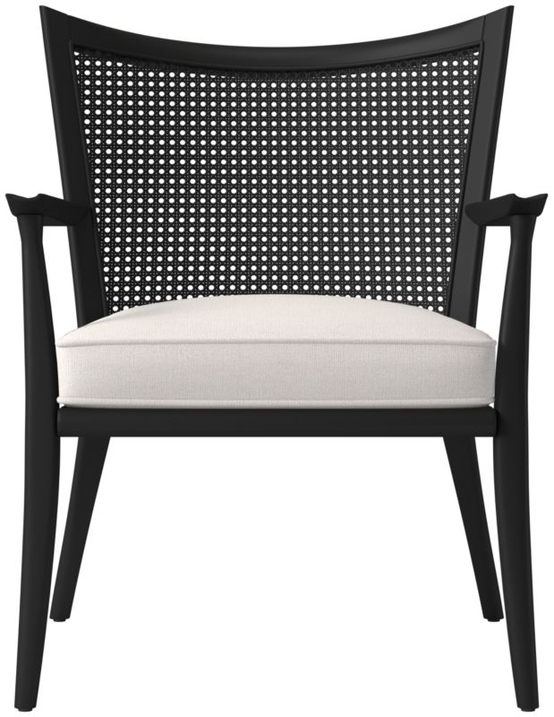 Thomas Cane Chair with Cushion Nomad Pebble | CB2