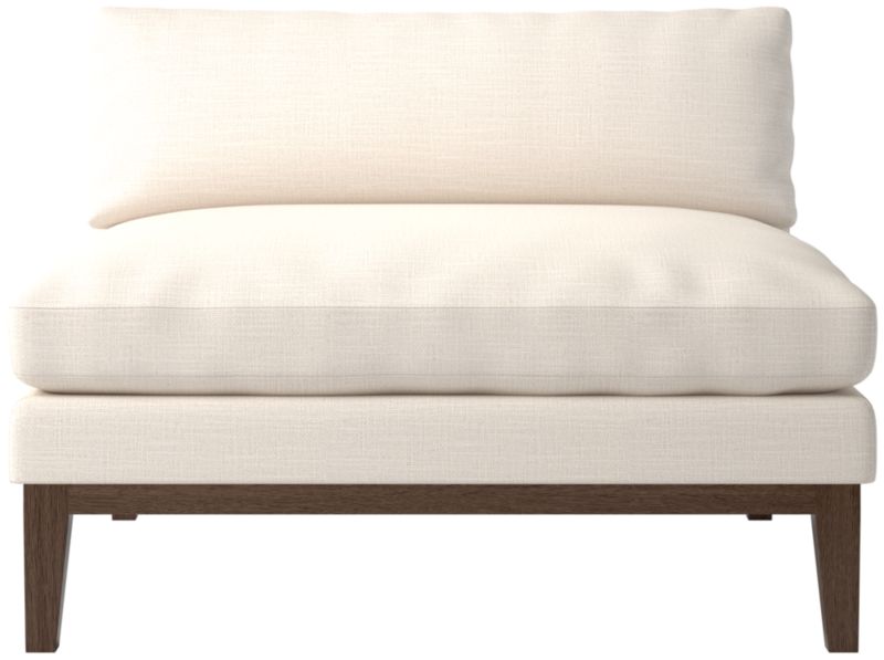 Mona Off-White Performance Linen Armless Chair | CB2