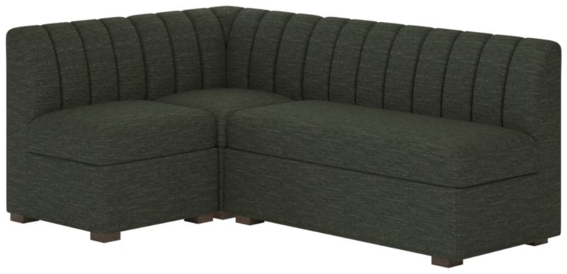Duncan Single L-Shaped Loveseat Dining Banquette Curious Evergreen | CB2