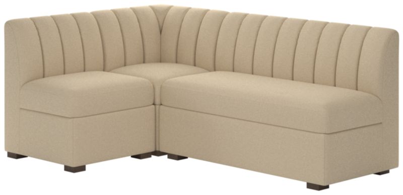 Duncan Single L-Shaped Loveseat Dining Banquette Curious Mink | CB2