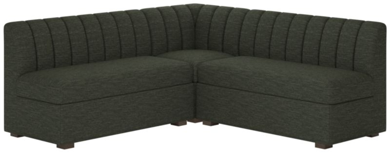 Duncan Double L-Shaped Loveseat Dining Banquette Curious Evergreen | CB2