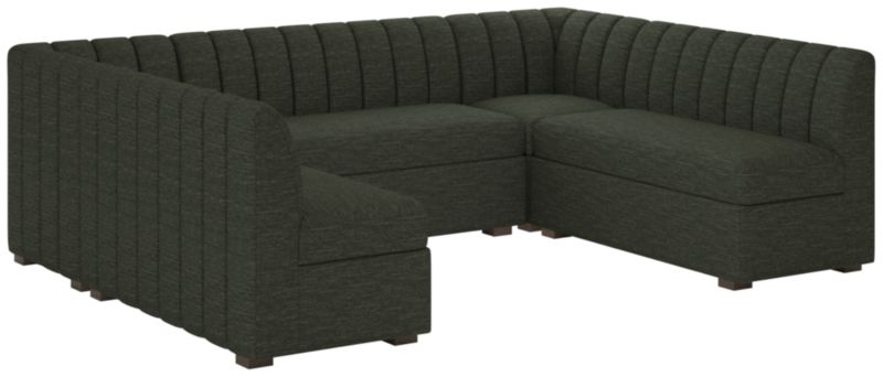 Duncan U-Shaped Dining Banquette Curious Evergreen | CB2