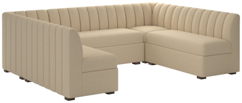 Duncan U-Shaped Dining Banquette Curious Mink | CB2