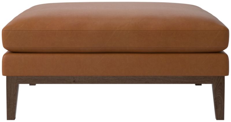 Mona Leather Ottoman | CB2