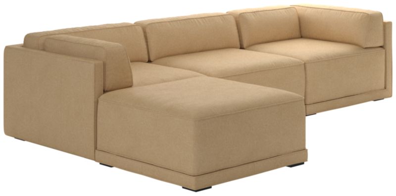 Oriole 4-Piece L-Shaped Leather Modular Sectional Sofa with Ottoman | CB2