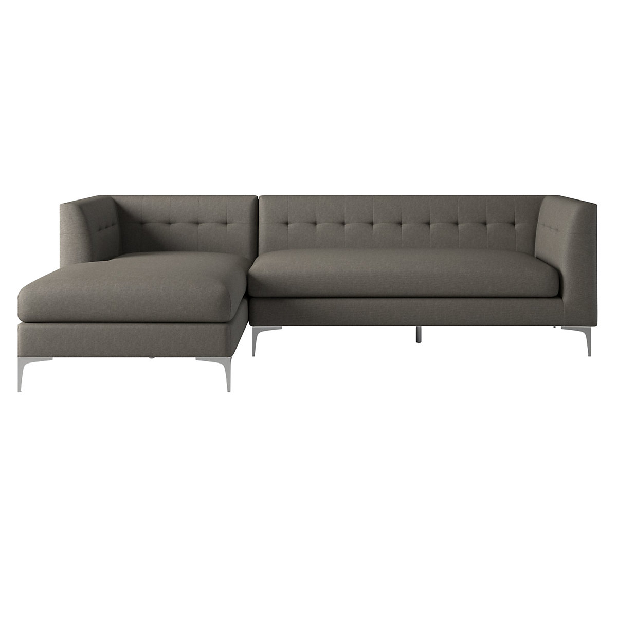 Holden 2-Piece Tufted Modern Sectional Loveseat Angel Pewter | CB2