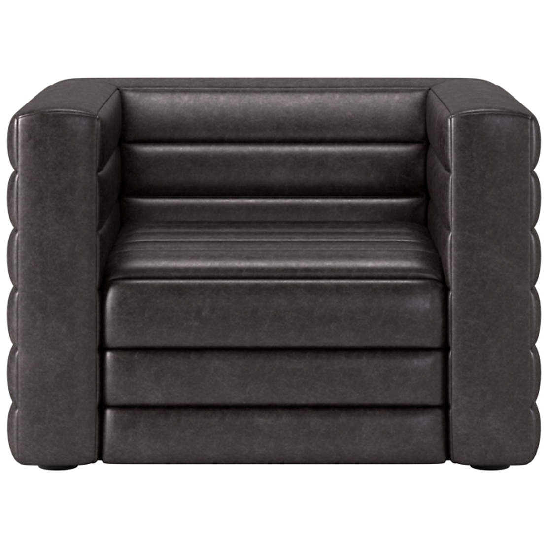 Strato Leather Corner Chair Bello Black | CB2