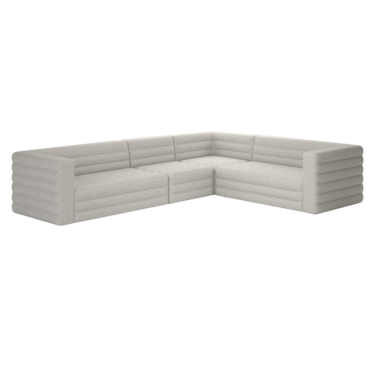 Strato 4-Piece Sectional Sofa Hatch Platinum + Reviews | CB2
