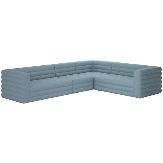 Strato 4-Piece Sectional Sofa Taylor Felt Grey + Reviews | CB2