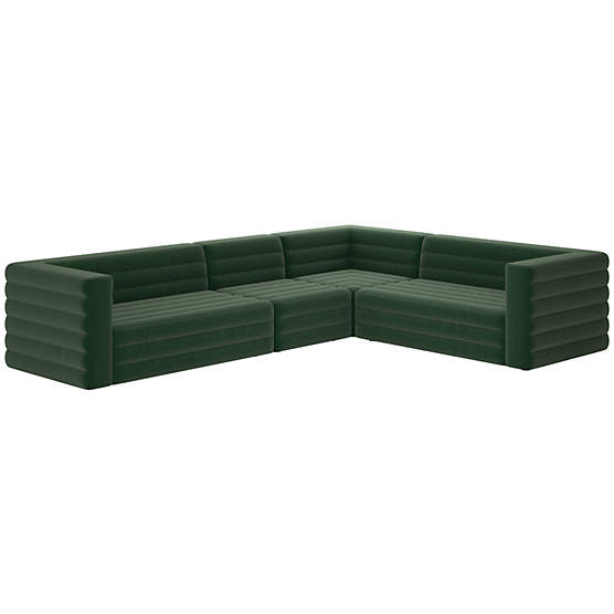 Strato 4-Piece Sectional Sofa Hatch Platinum + Reviews | CB2