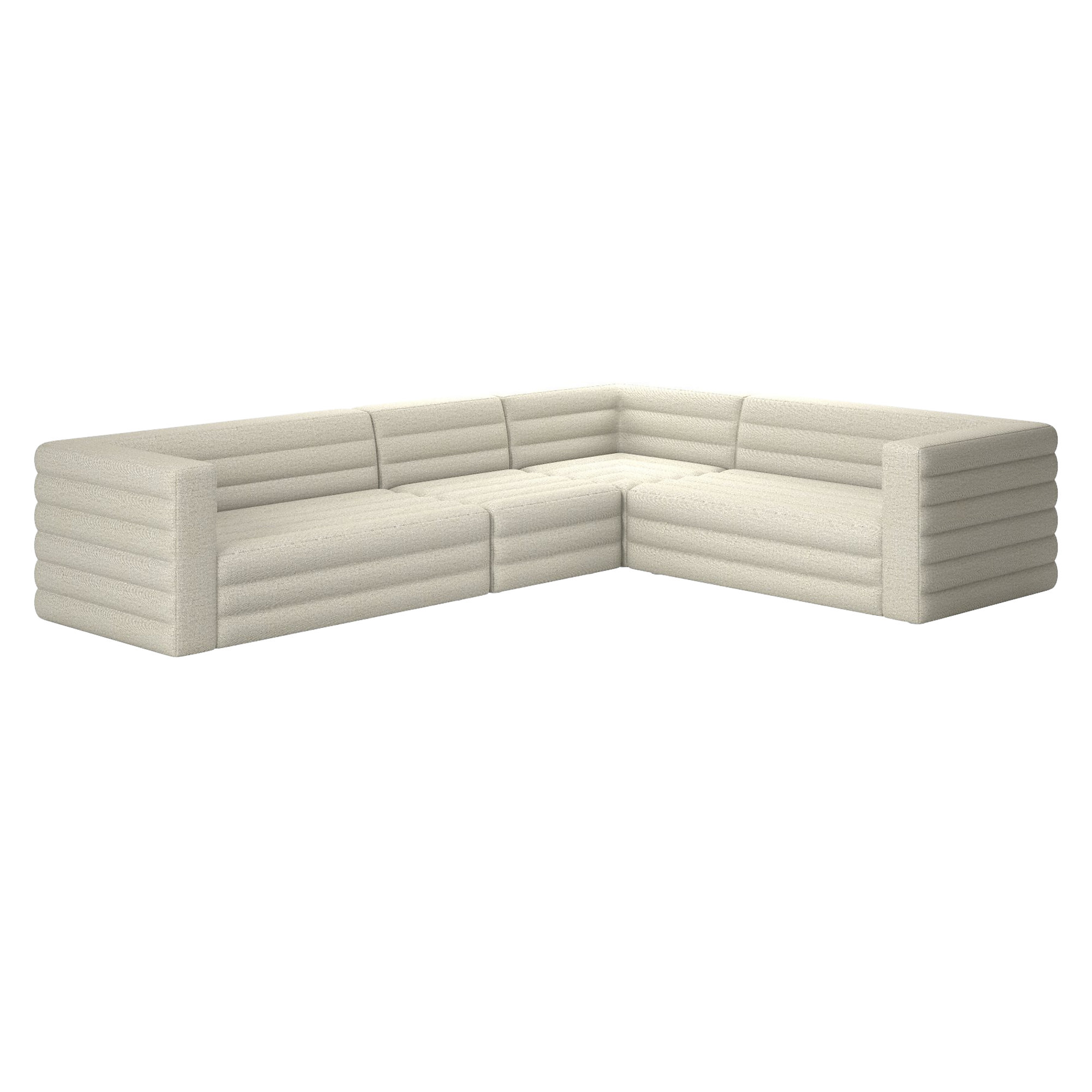 Strato 4-Piece Sectional Sofa Deauville Stone + Reviews | CB2