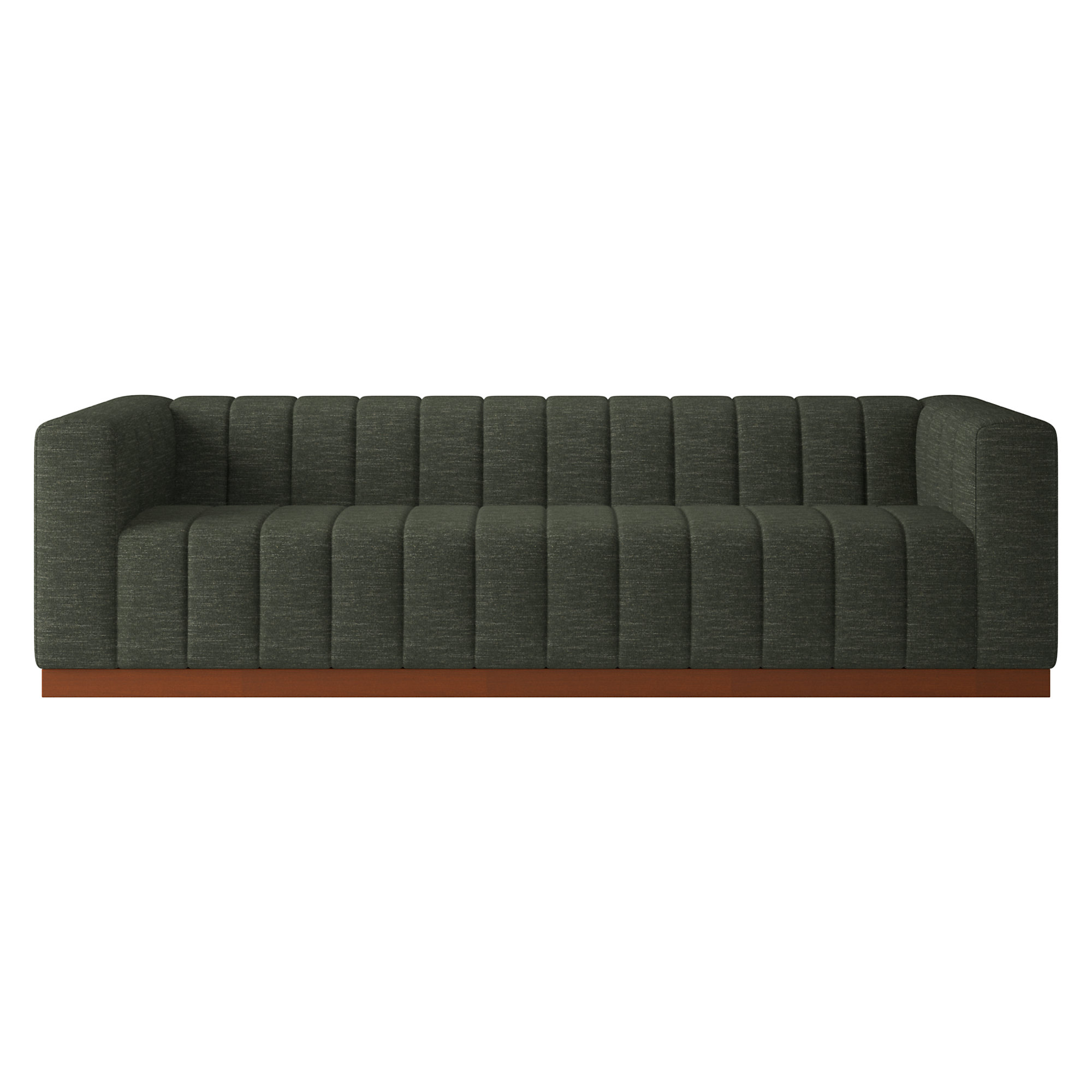 Forte 101" Extra-Large Channeled Sofa with Walnut Base Curious ...