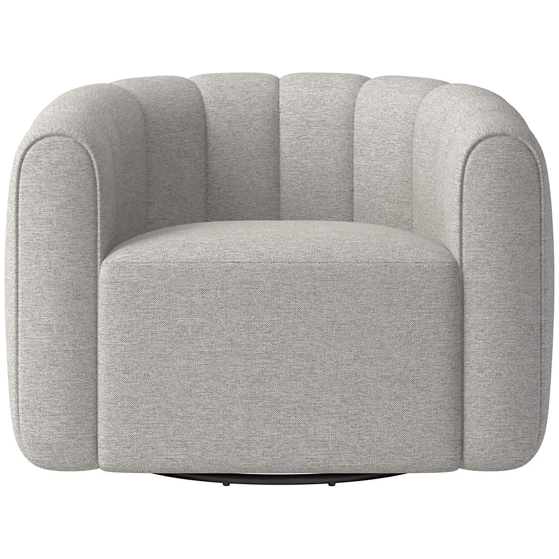 Fitz Swivel Chair Kanvas Ebony + Reviews | CB2